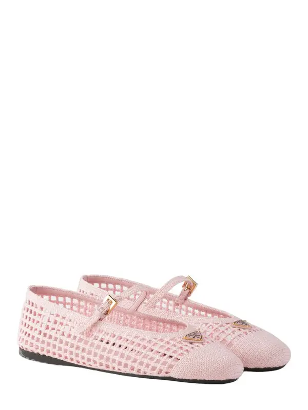 Prada Crochet Ballerinas - Orchid Pink