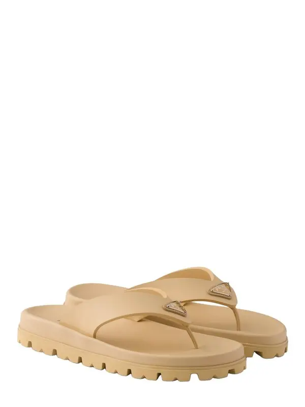 Prada Rubber Thong Sandals - Neutral
