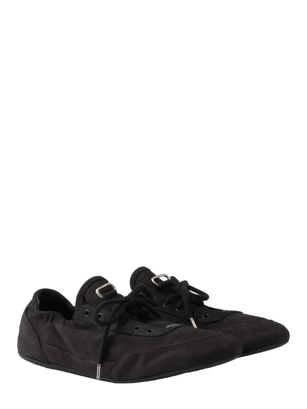 Prada Collapsible Canvas Sneakers - Black