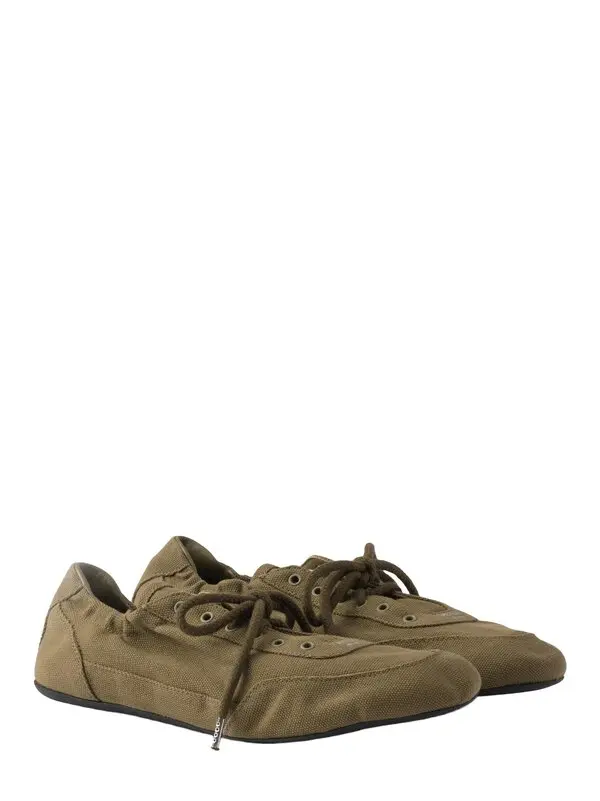 Prada Collapsible Canvas Sneakers - Green