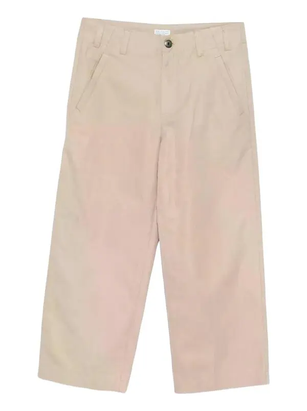 Brunello Cucinelli Straight-leg Cotton Trousers - Neutrals