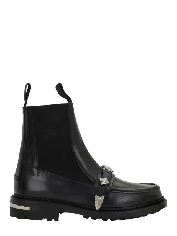 Toga Studded-strap Chelsea Boots - Black