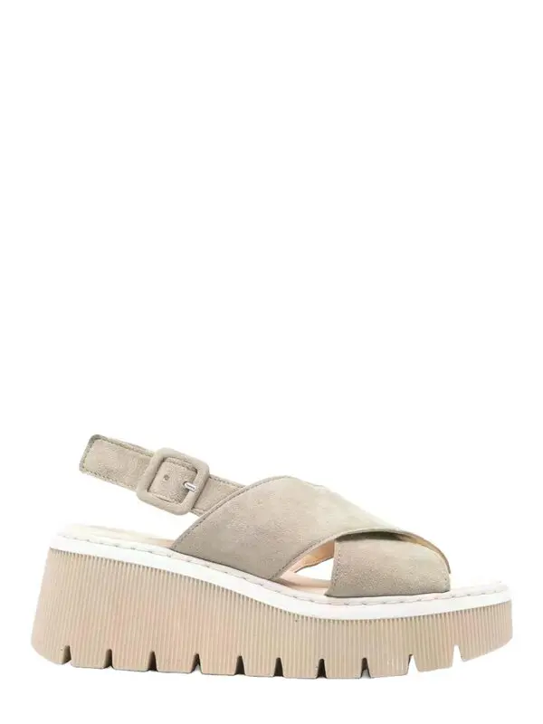 Gabor Cross-over Platform Sandals - Neutrals