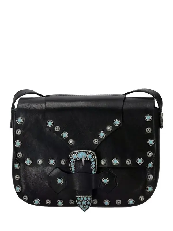 FORTELA Kaya Leather Cross Body Bag - Black
