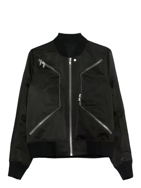 Rick Owens Heizer Flight Zipped Bomber Jacket - Black