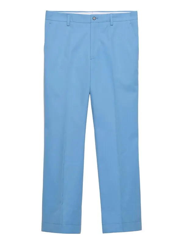 Prada Poplin Trumpet Flare Pants - Light Blue