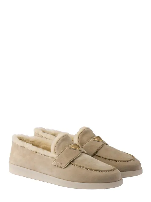 Prada Suede Loafers - Neutral