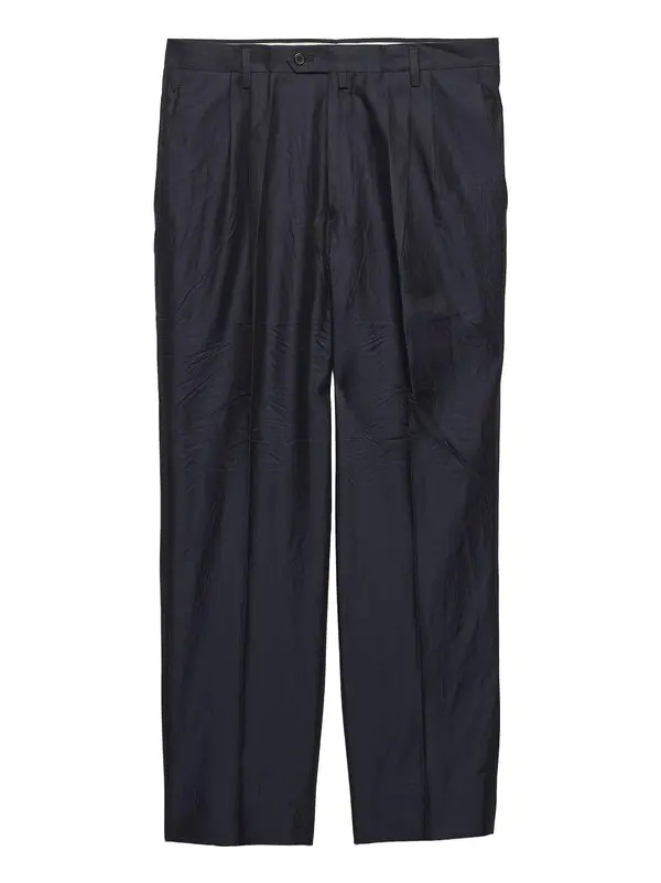 Prada Cotton And Silk Classic Fit Trousers - Blue