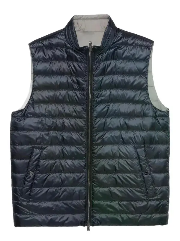 Herno Zip-fastening Quilted Gilet - Blue