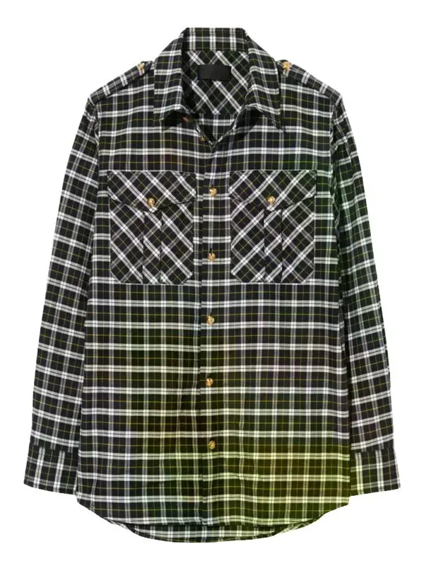 NILI LOTAN Checked Buttoned Shirt - Black