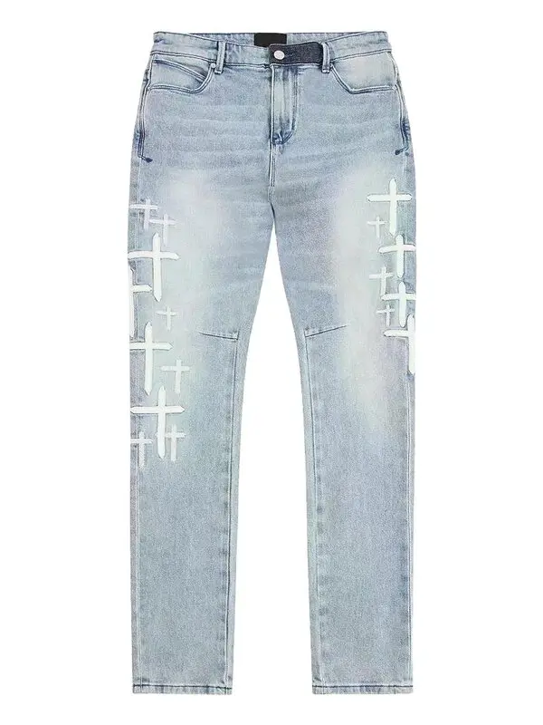 RtA Bryant Cross-patch Jeans - Blue