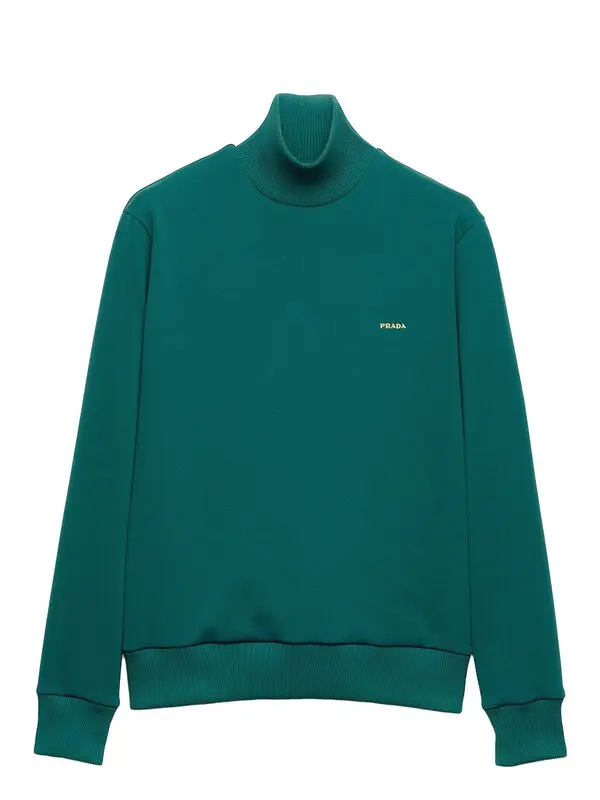 Prada Technical Fabric Turtleneck Sweatshirt - Green