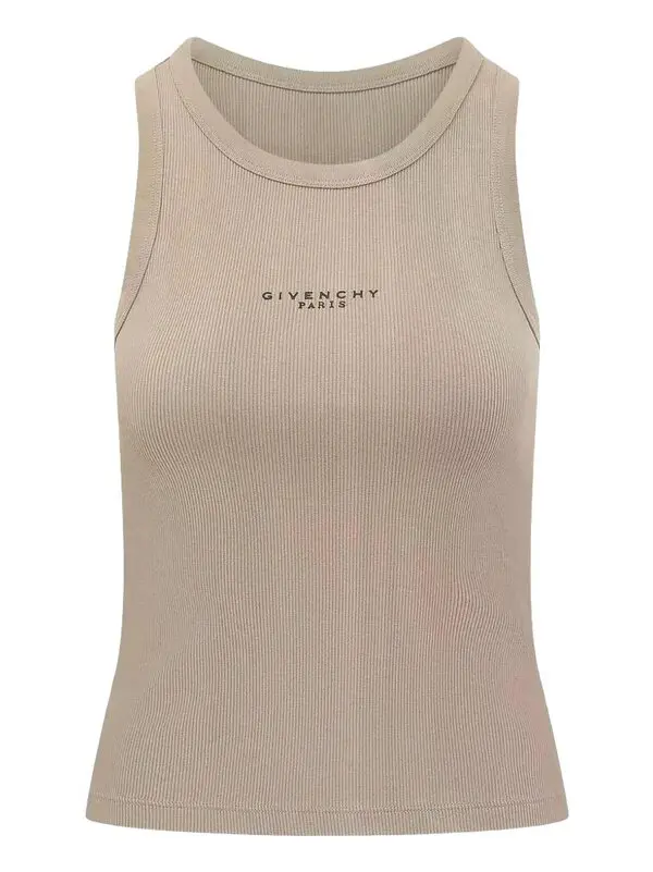 Givenchy Logo-print Sleeveless Top - Neutrals