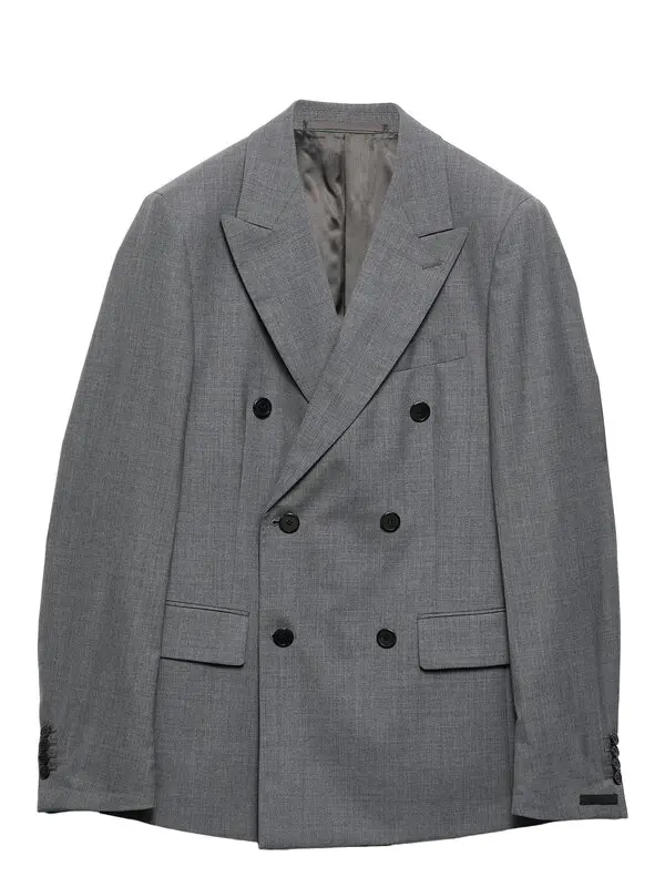 Prada Double-breasted Wool Jacket - Grey