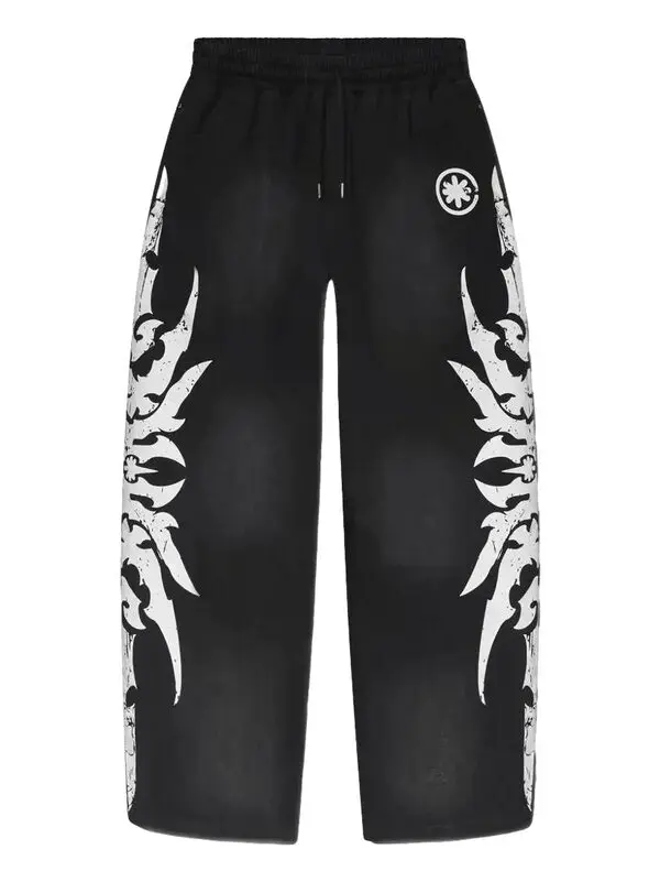 LOSTSHDWS Graphic Print Trousers - Black