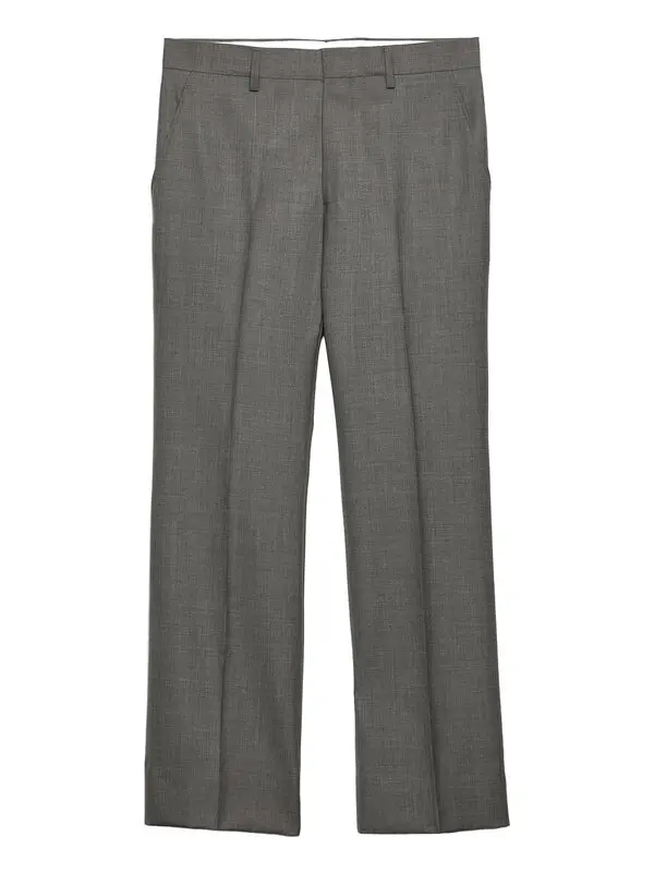 Prada Wool Trumpet Flare Pants - Grey