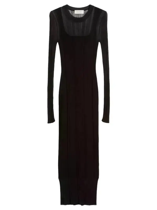 Sportmax Spxcaro Ribbed Knit Midi Dress - Black