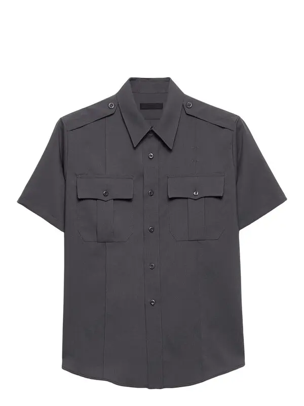 Prada Short-sleeved Technical Fabric Shirt - Grey