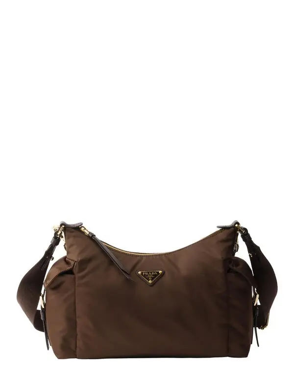 Prada Large Re-nylon And Leather Bag - Sienna