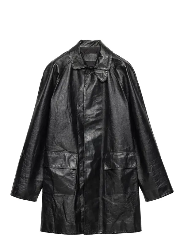 Prada Leather Coat - Black