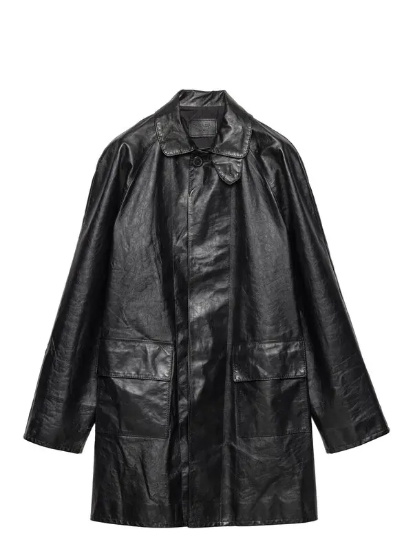 Prada Leather Coat - Black
