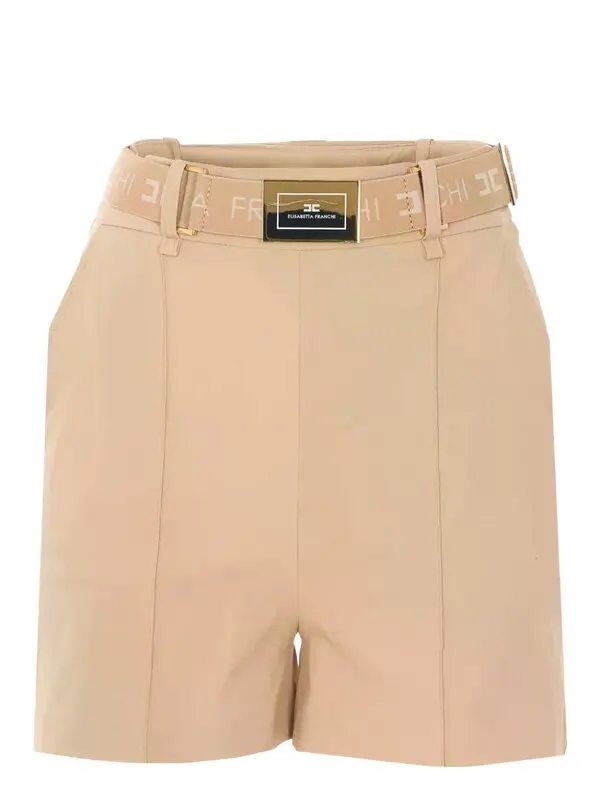 Elisabetta Franchi Logo-belted Shorts - Neutrals