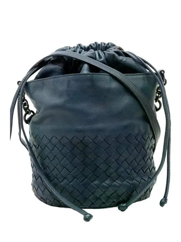Bottega Veneta Nappa Intrecciato Bucket Bag - Blue