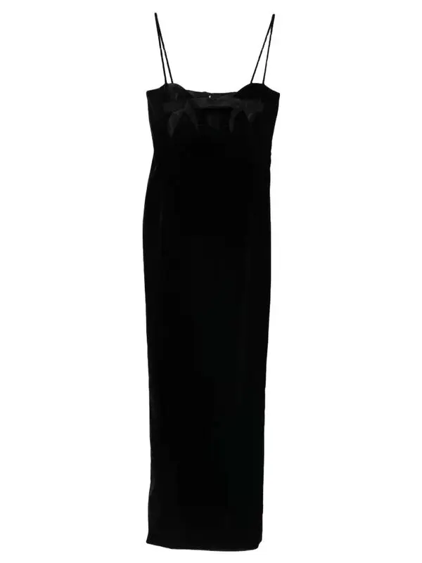Alessandra Rich Velvet Maxi Dress - Black