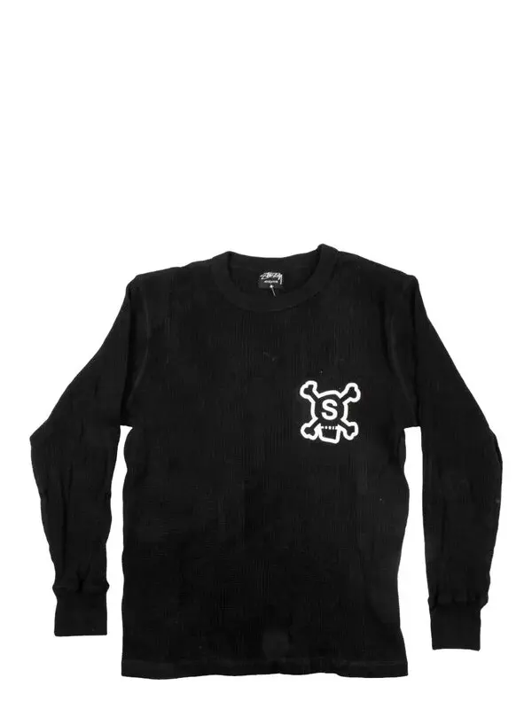 StÜssy Skull-print Long-sleeve T-shirt - Black