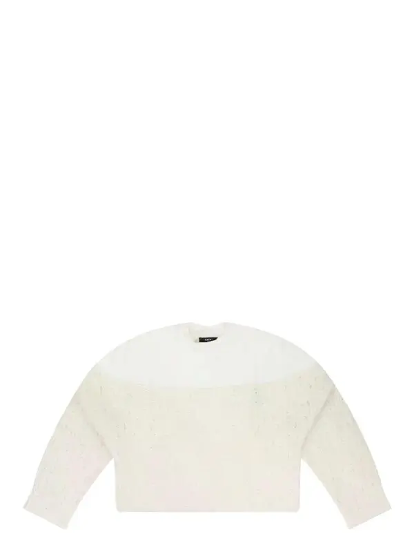 Amiri Drop Needle Crewneck Knitted Top - Neutrals