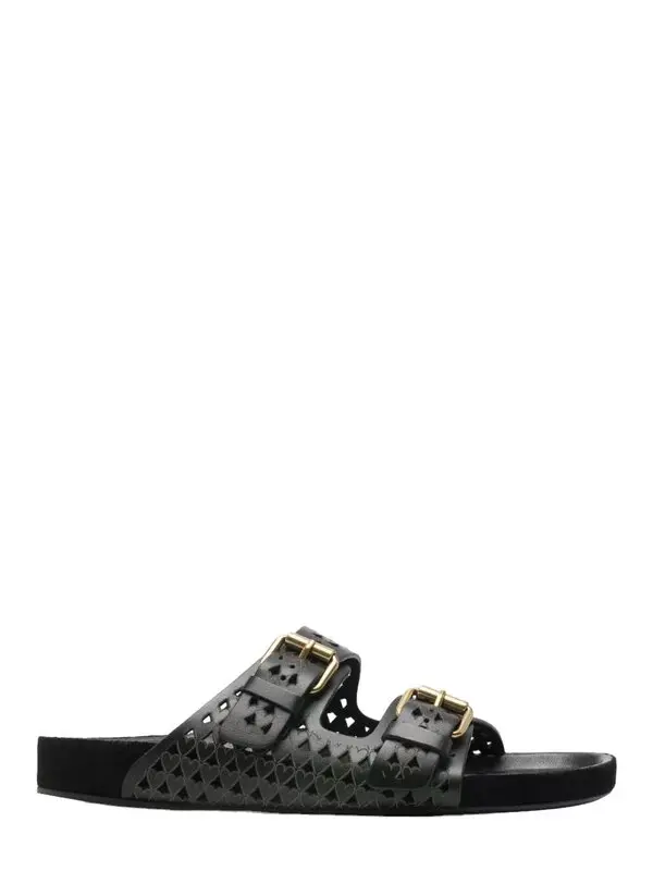 Isabel Marant Lennyo Cutout Buckle Flat Sandals - Black