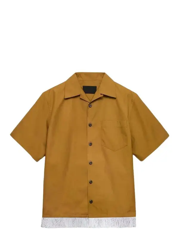 Prada Fringe Pocket Bowling Shirt - Yellow