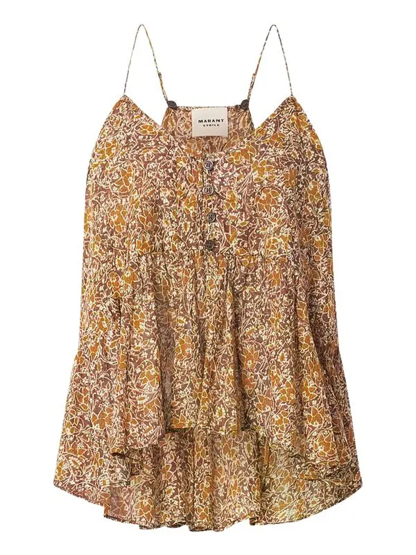 MARANT ETOILE Lirhetta Floral Top - Brown