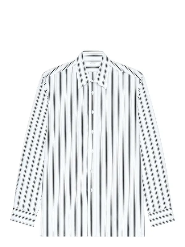 Givenchy Striped Shirt In Poplin With Surrealism Print - White/black