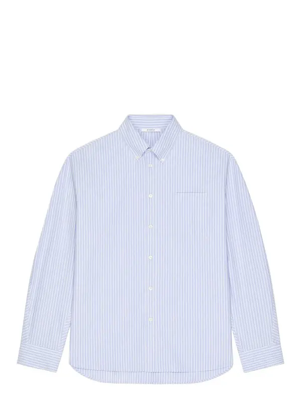 Givenchy Couture Seam Striped Shirt In Cotton Oxford - Baby Blue/white