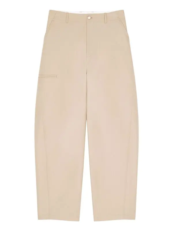 Givenchy Couture Seam Cotton Trousers With Paris Patch - Beige