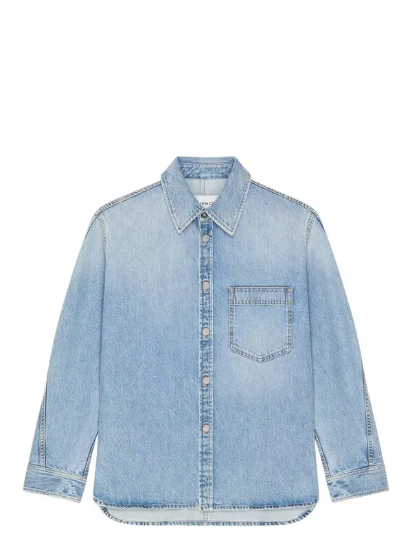 Givenchy Couture Seam Overshirt In Denim - Light Blue