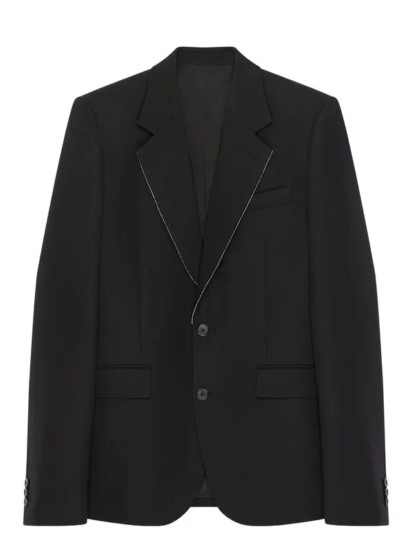 Givenchy Single-breasted Fitted Jacket In Wool - Black