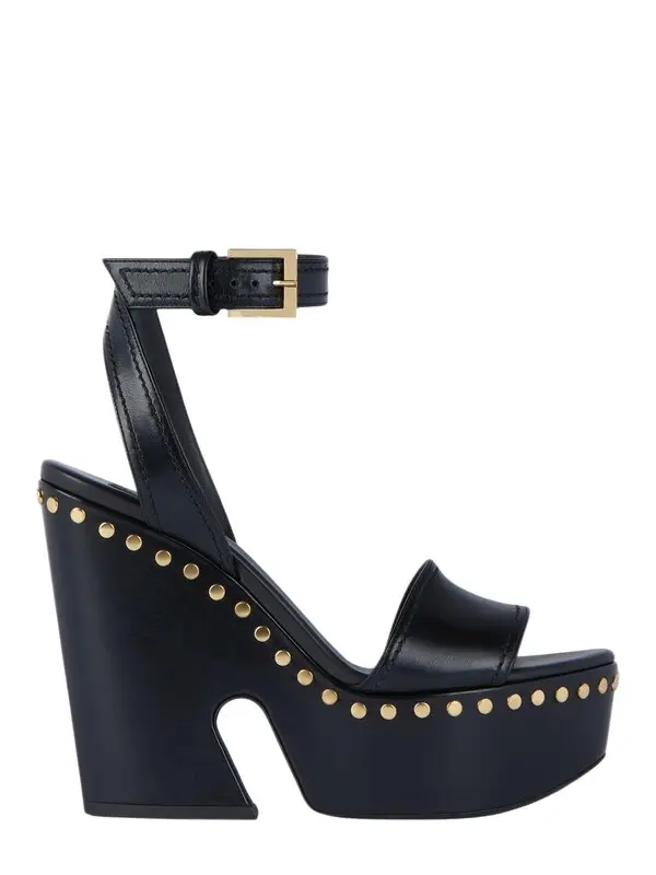 Givenchy Clog Platform Sandals With Studs - Black