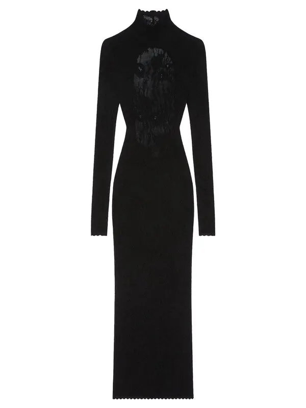 Givenchy Floral Lace Midi Dress - Black