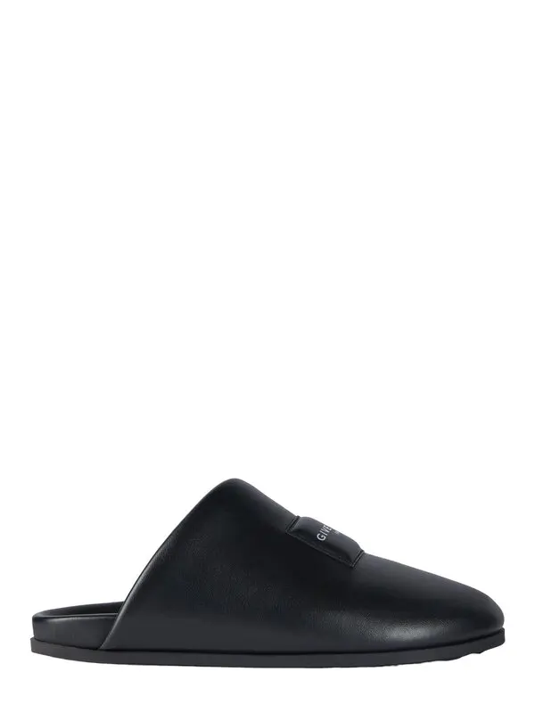 Givenchy Label Nappa Leather Mules - Black
