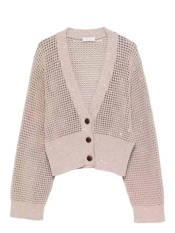 Brunello Cucinelli Sequin-embellished Cardigan - Neutrals