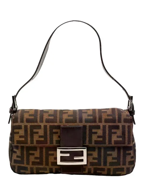 Fendi Zucca Canvas Baguette Shoulder Bag - Brown