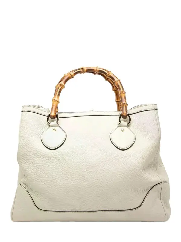 Gucci 2000-2015 Medium Bamboo Diana Tote Bag - White