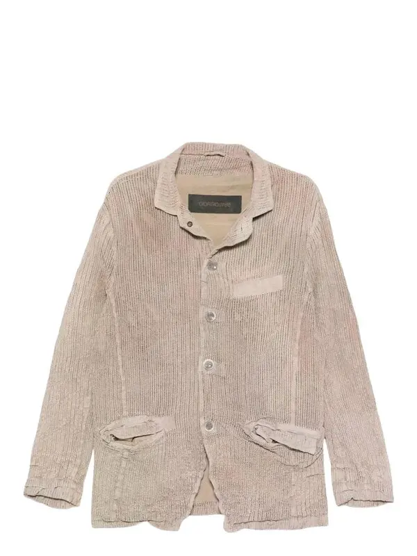 GIORGIO BRATO Buttoned Pocketed Leather Jacket - Neutrals