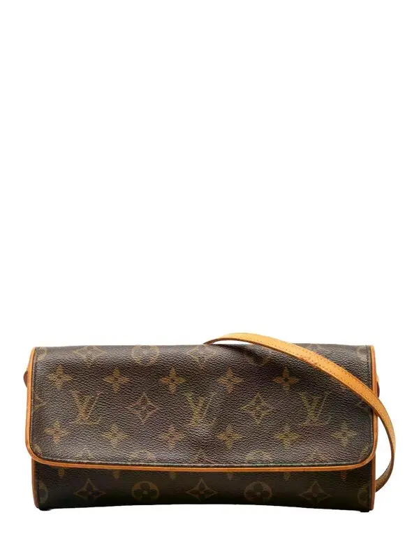 LOUIS VUITTON 2005 Monogram Pochette Twin Gm Crossbody Bag - Brown