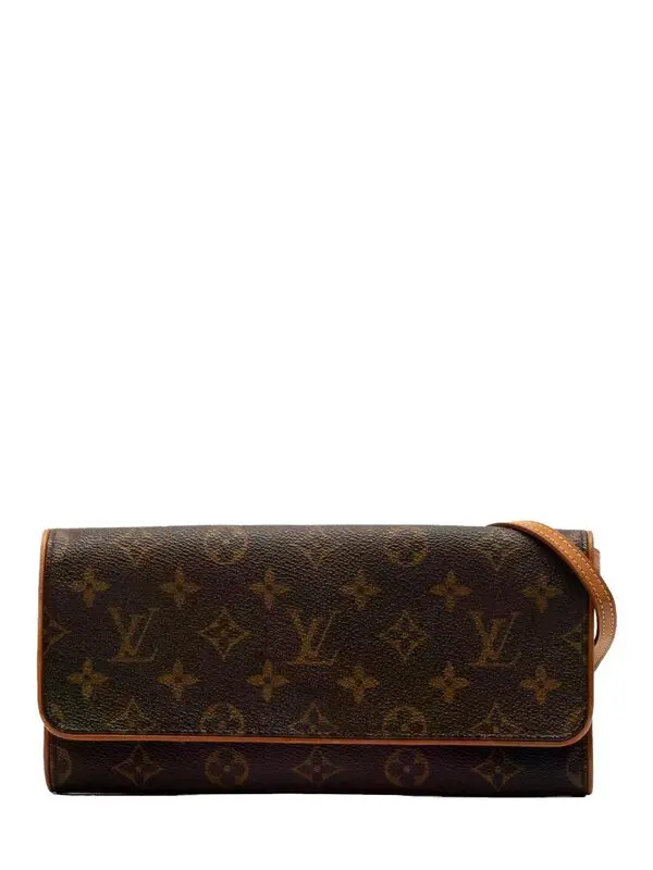 LOUIS VUITTON 2000 Monogram Pochette Twin Gm - Brown
