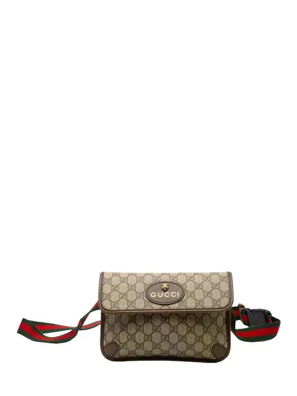 Gucci Gg Supreme Web Neo Vintage Belt Bag - Brown