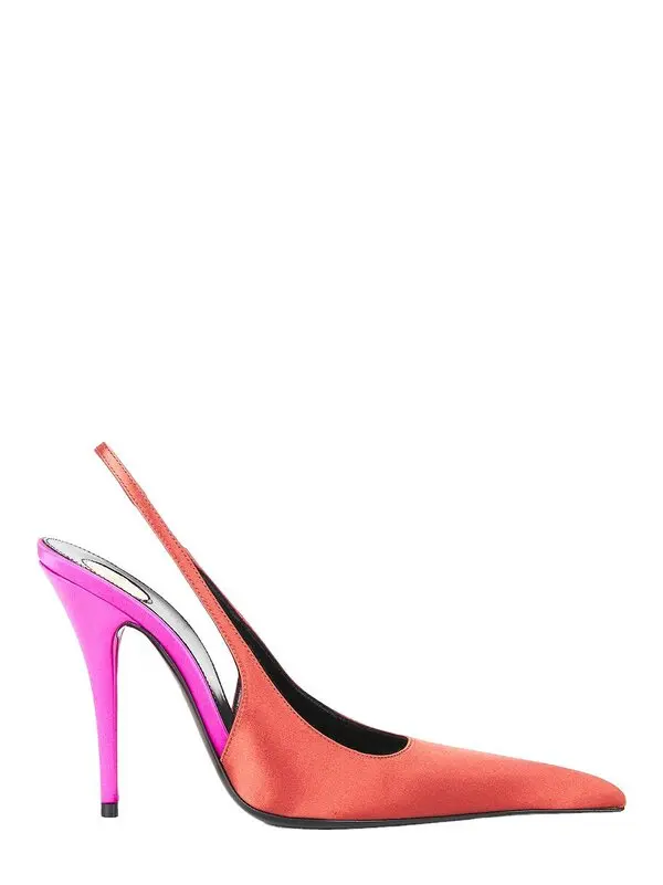 Saint Laurent Deroche Slingback Pumps - Dark Ruggine & Orchid Fuxia