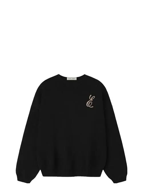 Fear Of God Essentials Embroidered Waffle Crewneck Sweatshirt - Vintage Black